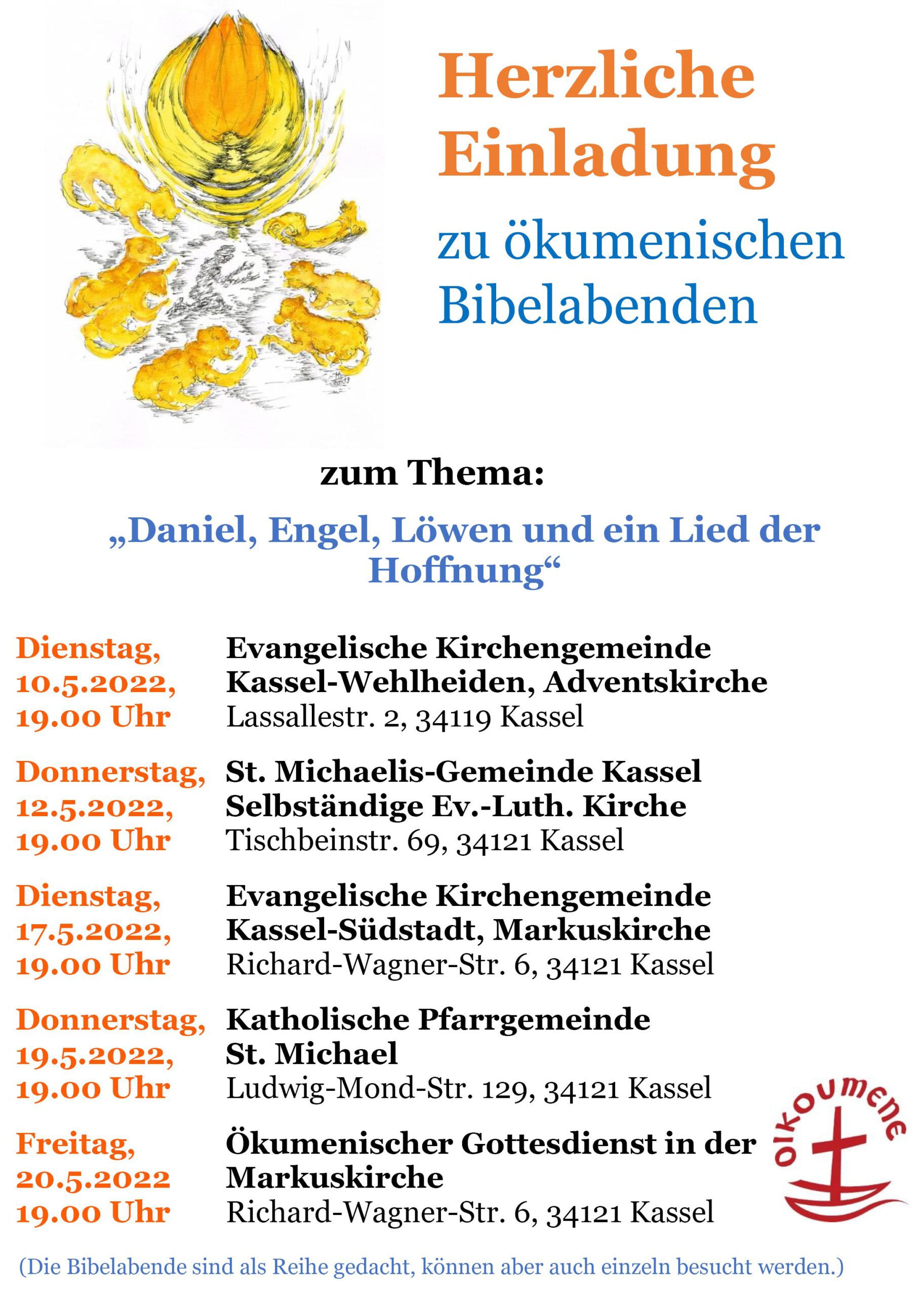 Ökumenische Bibelwoche 2022 – St. Michaelis-Gemeinde Kassel Ökumenische Bibelwoche 2022 – St. Michaelis-Gemeinde Kassel